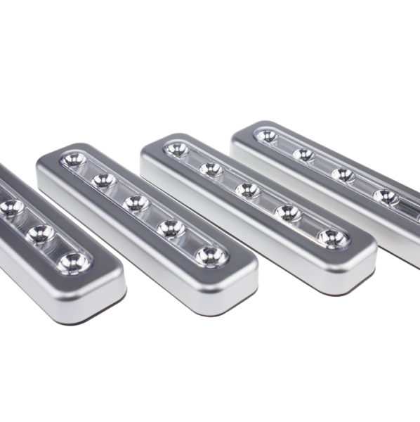 Silver LED Strip Push Light – Pack of 4 | Armeton Electrics
